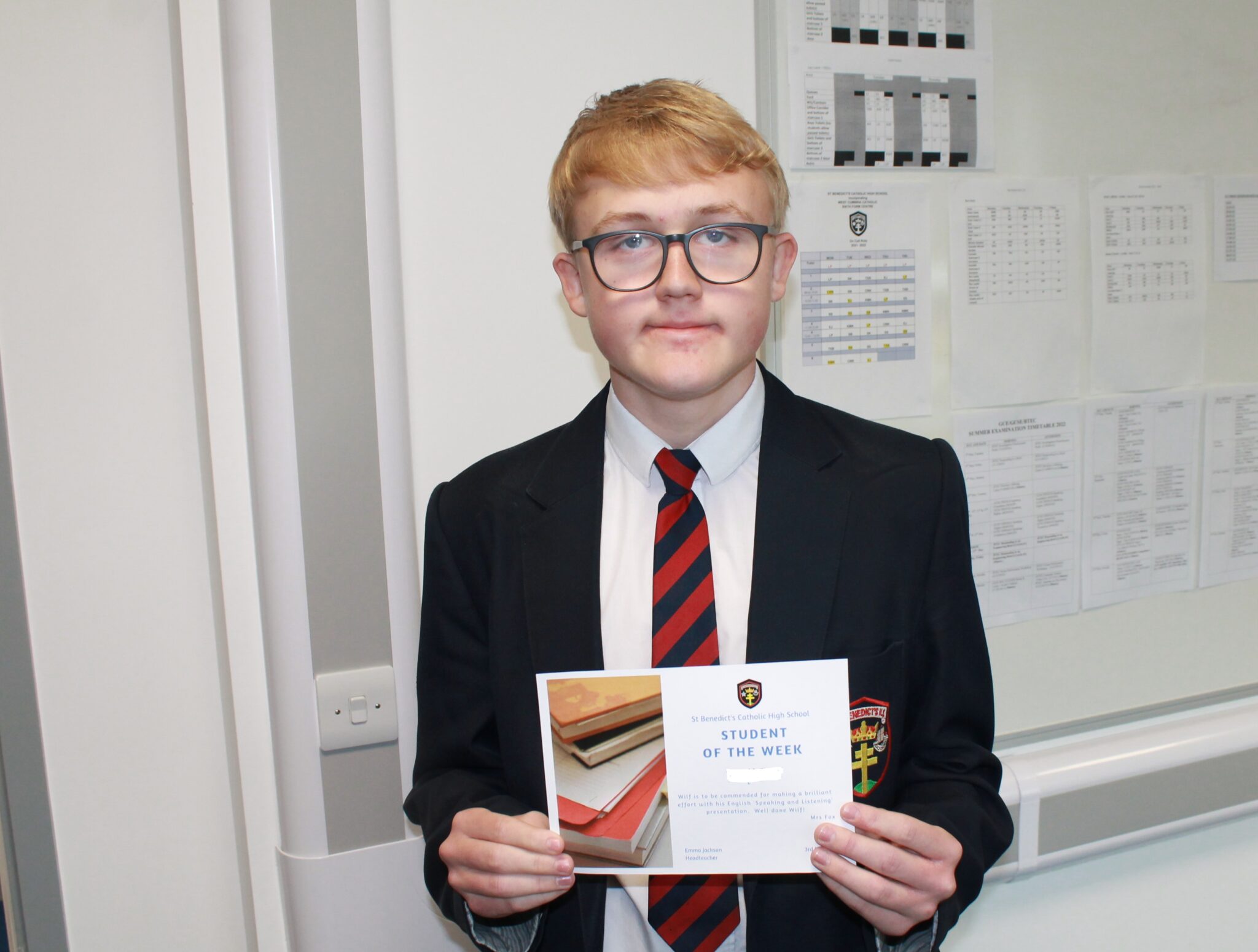 Student of the Week – 3rd May – St. Benedict's School